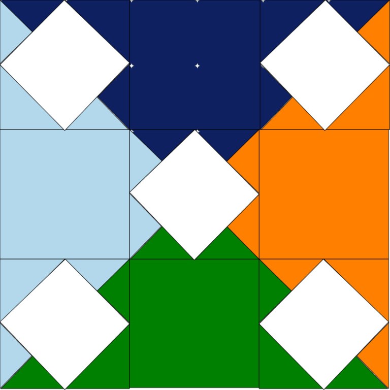 Spoonflower Sampler Quilt {Block 8: Inset Squares} | Factotum of Arts